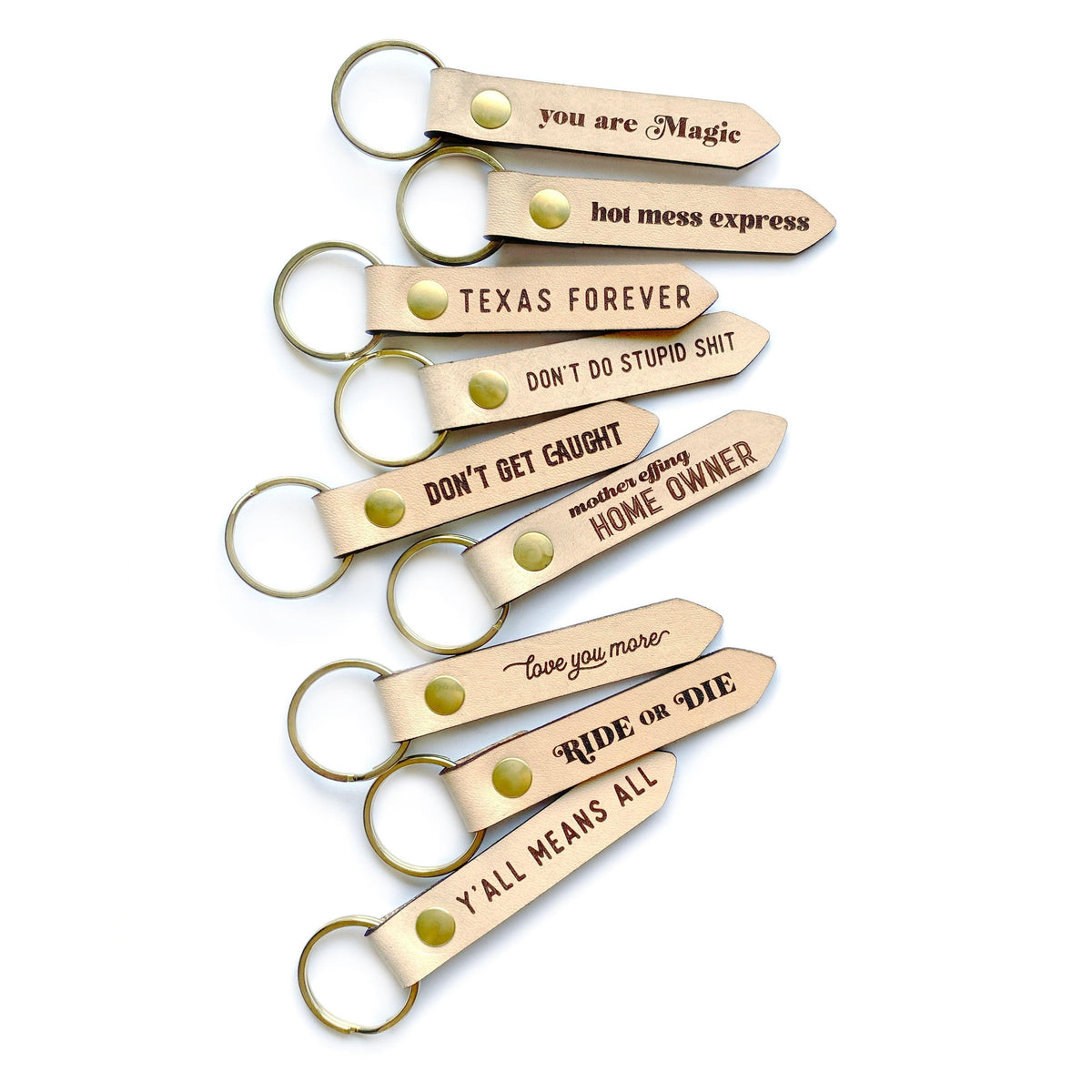 Engraved Leather Keychains | Espacio Handmade